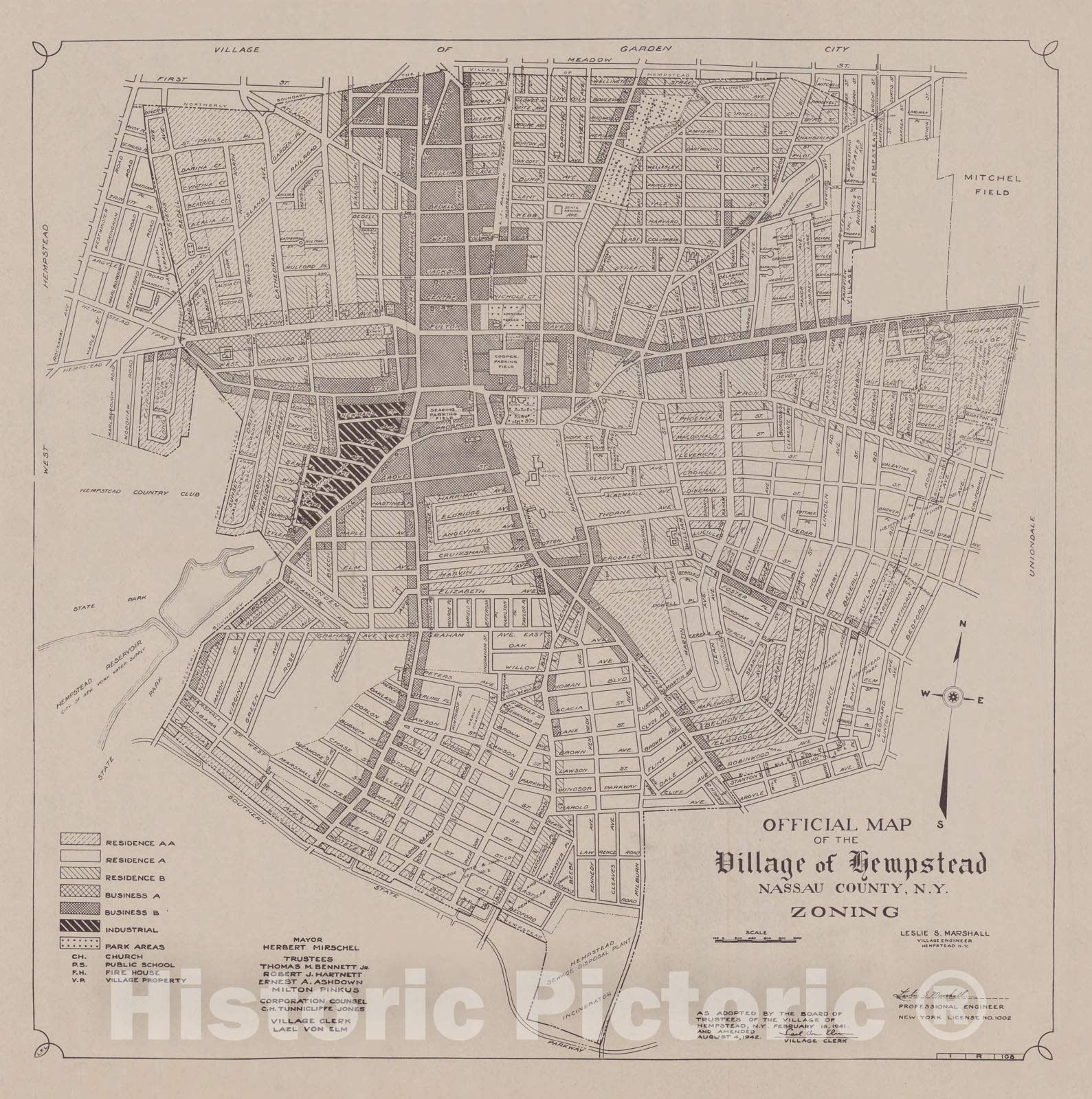 Amazon.com: Historic Pictoric Map : Hempstead, New York 1942, Official ...