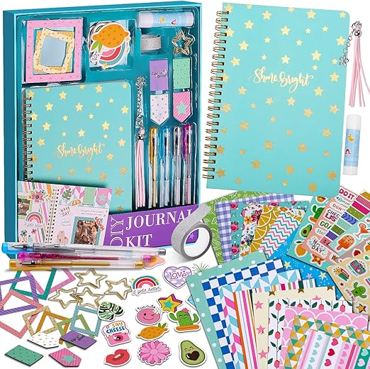 DIY Journal Kit for Girls, Scrapbook & Diary Supplies Set, Birthday ...