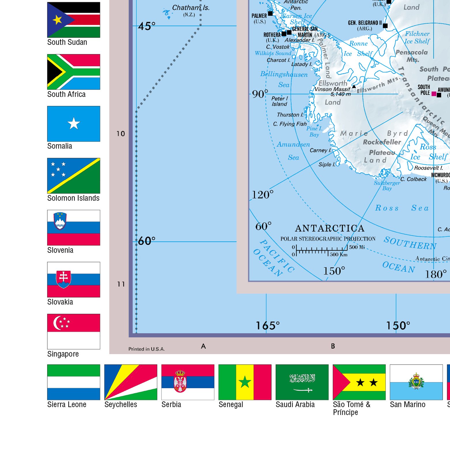 CoolOwlMaps World Wall Map Political with Flags Poster 36x24 Rolled ...