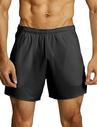 Ouber Men's Lightweight Mesh Running Shorts Unlined Quick Dry Athletic ...