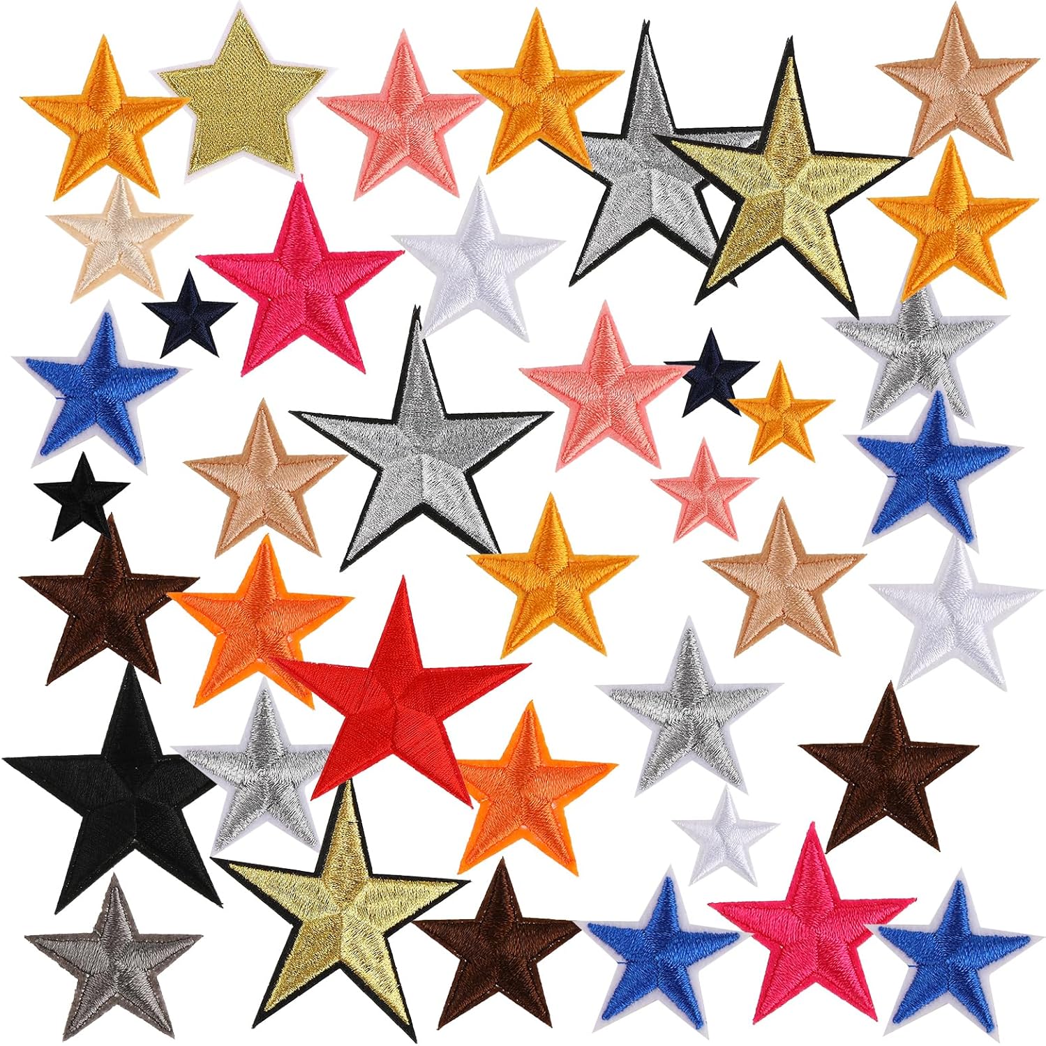 Amazon.com: 40 Pack Star Iron On Patches Embroidery Applique Patches ...