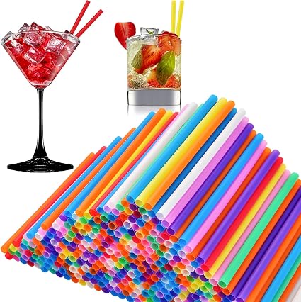 Amazon.com: ALINK 500 PCS 5 Inch Plastic Cocktail Straws, 0.24 ...