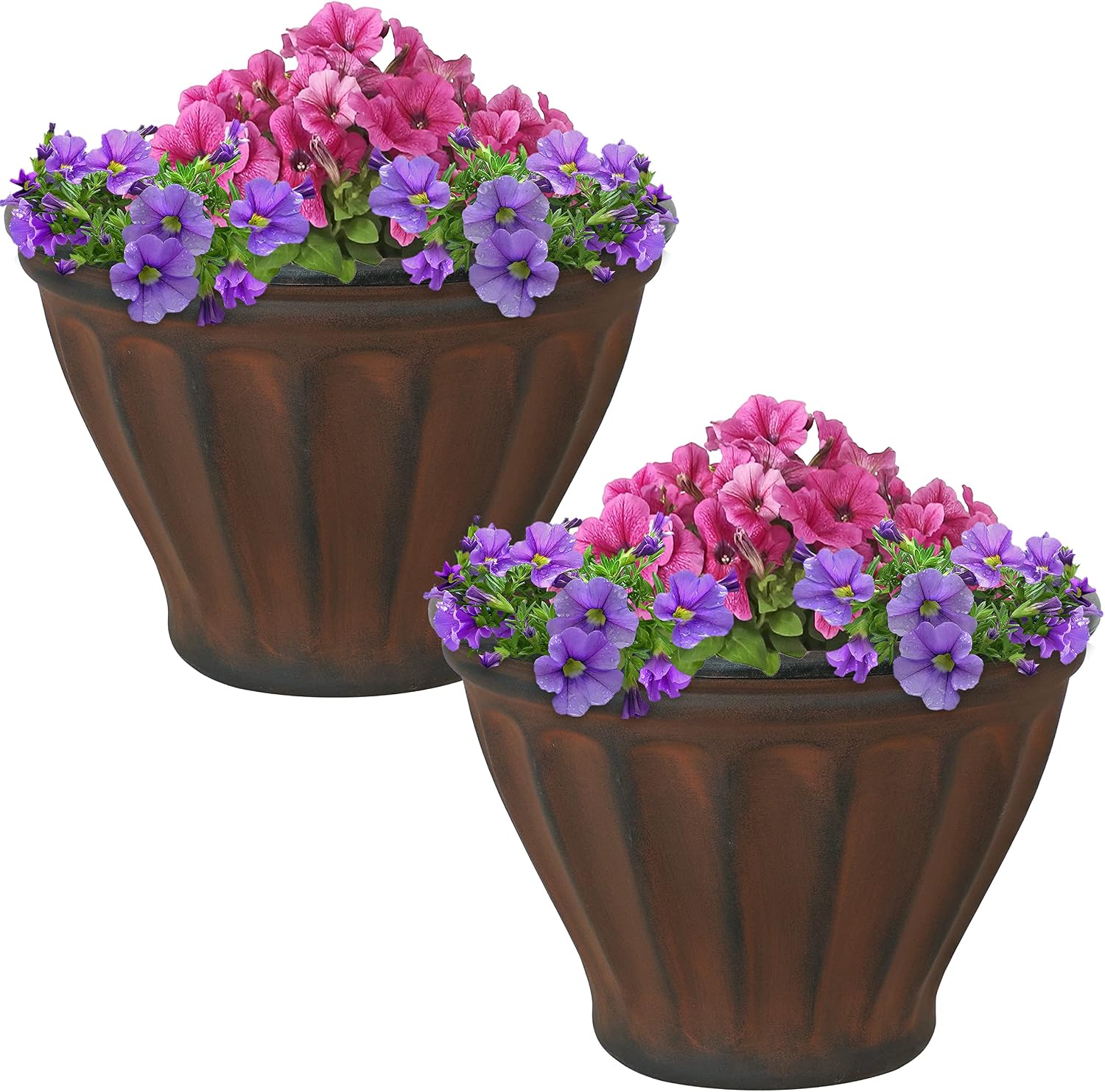 Amazon.com: Sunnydaze Charlotte 16" Outdoor Double-Walled Polyresin ...