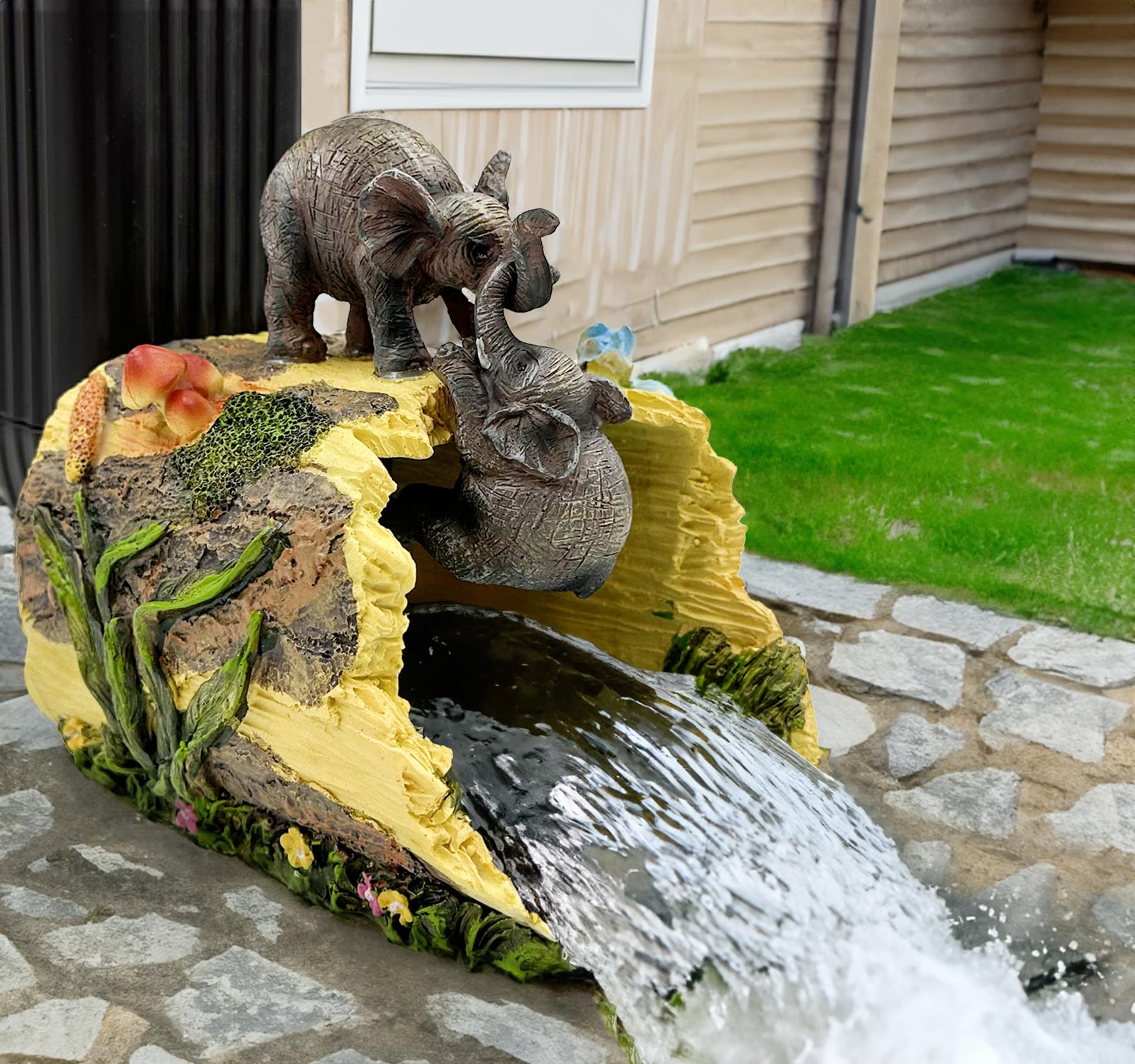 Amazon.com: Teaeeno Elephant Decor Statues Gutter Downspout Extension ...