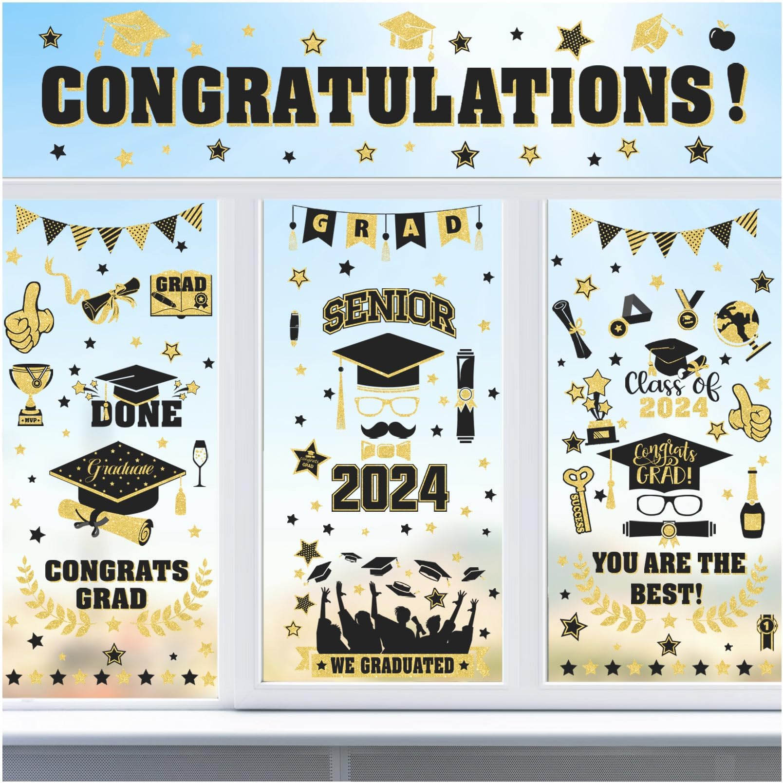 Amazon.com: Graduation Window Clings (4pk Set), Graduation Car ...