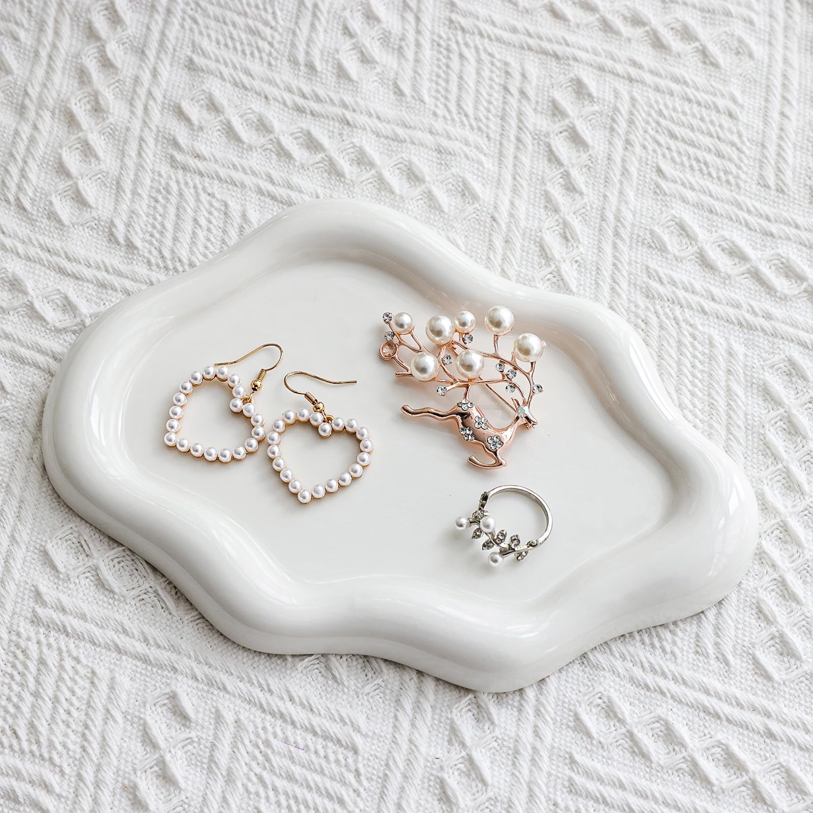 Amazon.com: Funarty Ceramic Jewelry Dish, Cute Cloud Jewelry Tray for ...