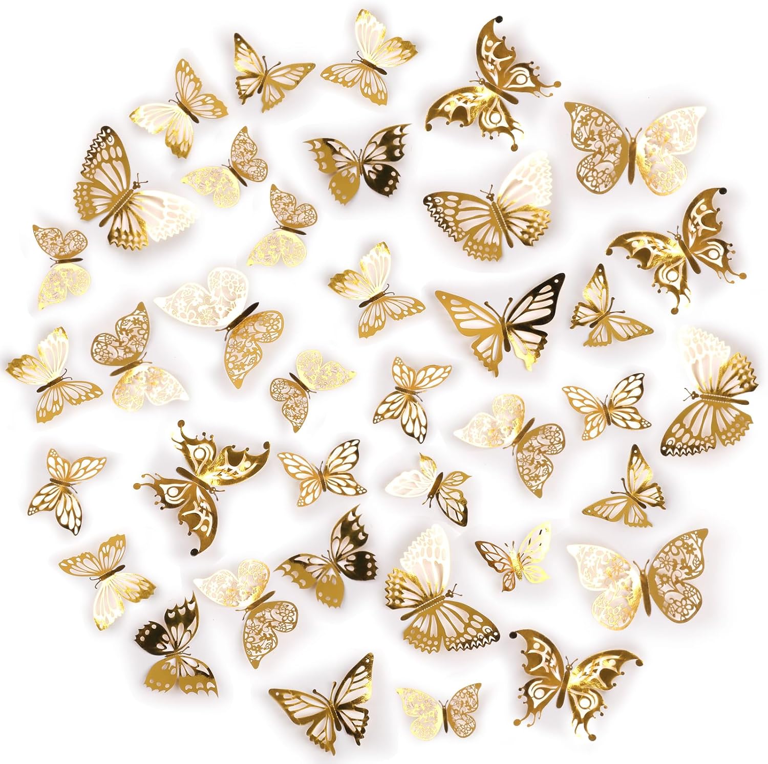 3D Butterfly Stickers Set, GeeRic 48pcs Butterfly Wall Stickers 4 ...