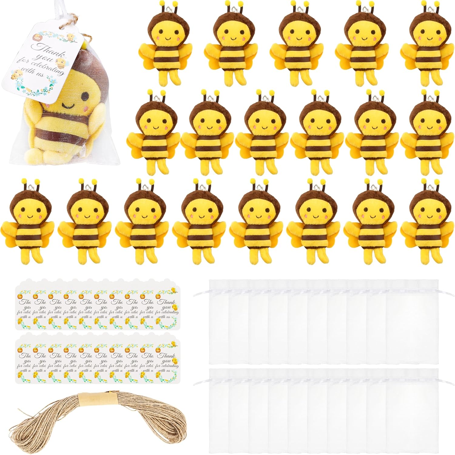 Amazon.com: Puteraya 61 Pcs Cute Bee Stuffed Animal Party Gifts ...