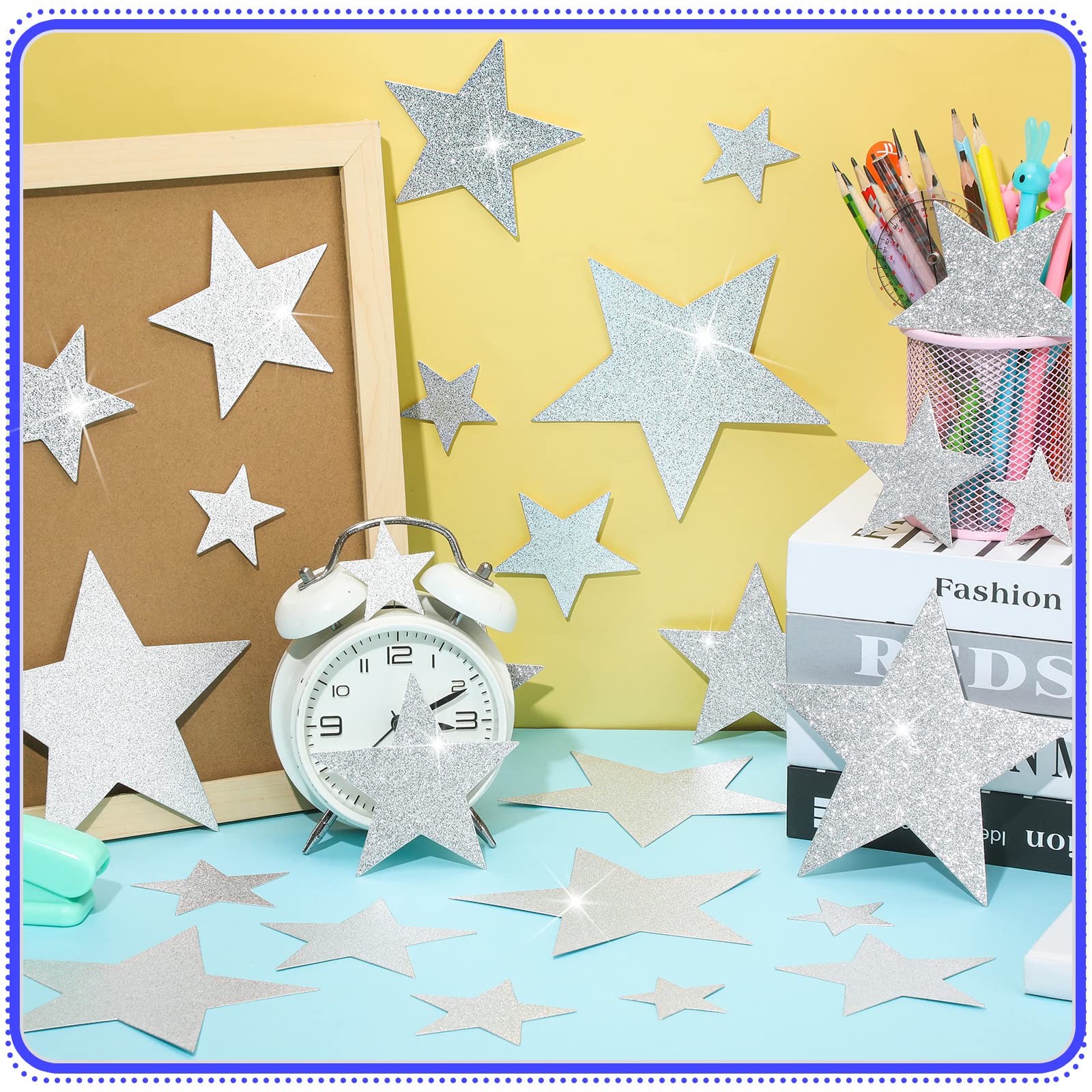 Snapklik.com : 256 Pcs Glitter Star Cutouts Paper Decoration Back To ...