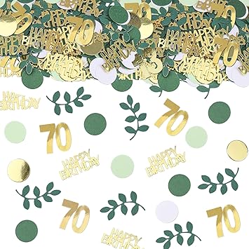 Amazon.com: Sage Green 70th Happy Birthday Confetti, 70th Birthday ...