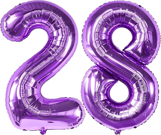 Amazon.com: KatchOn, Giant Purple 28 Balloon Number - 40 Inch | 28 Year ...