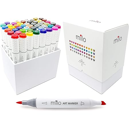 Amazon.com : milo Alcohol Brush Markers Set of 80 Art Markers | Double ...