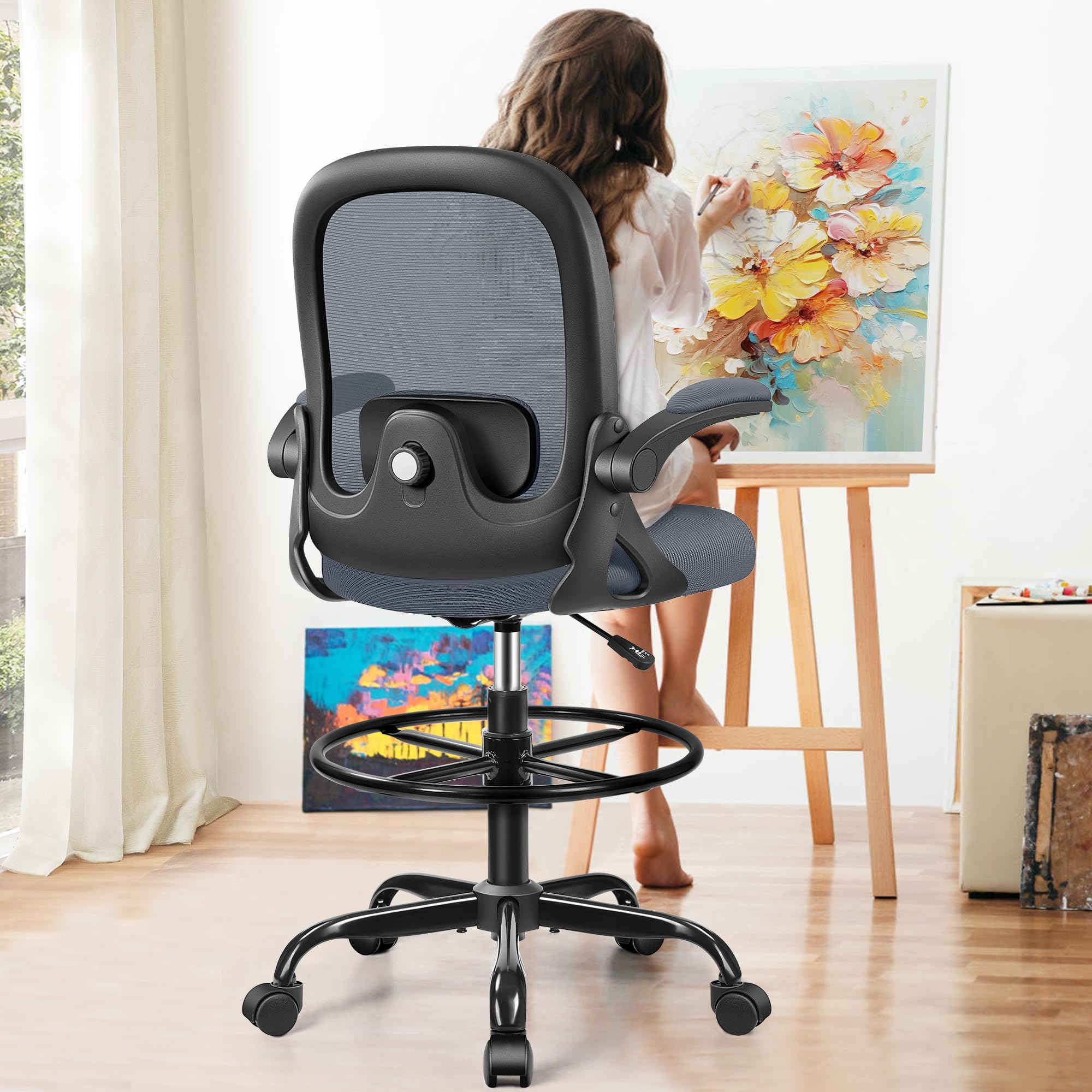 Snapklik.com : AtHope Drafting Chair, Tall Office Chair Ergonomic ...