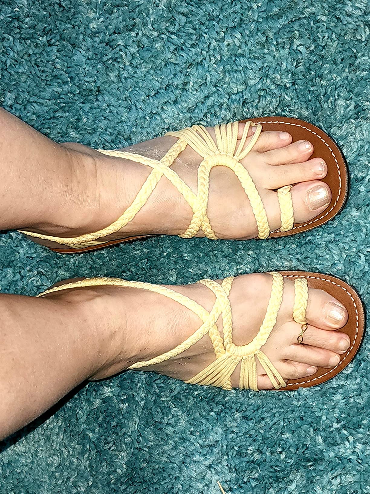 Palm Leaf Flat Women's Sandals | Sage Green - Plaka Sandals