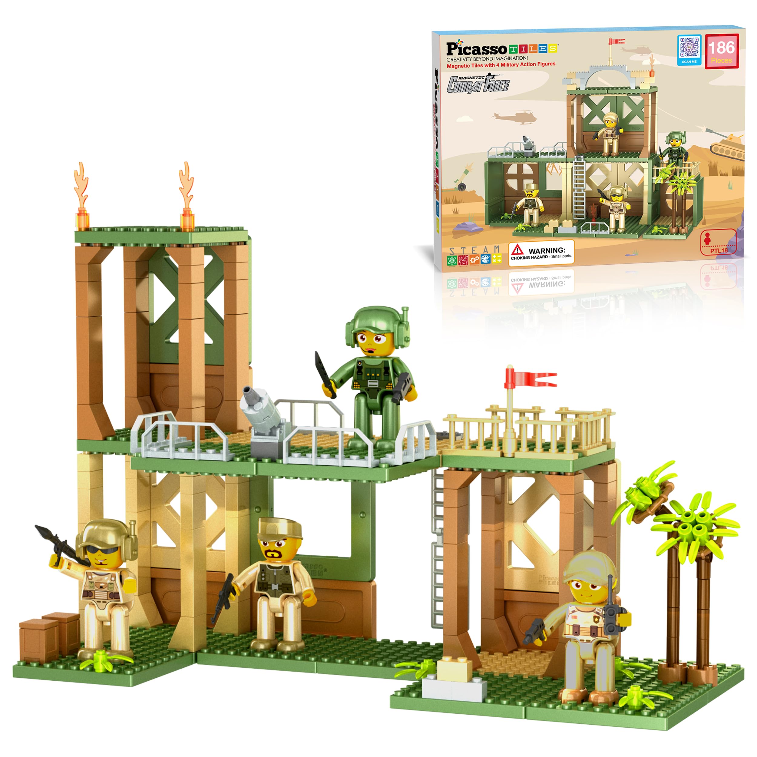 Snapklik.com : PicassoTiles Magnet Tile Building Brick Blocks Military ...