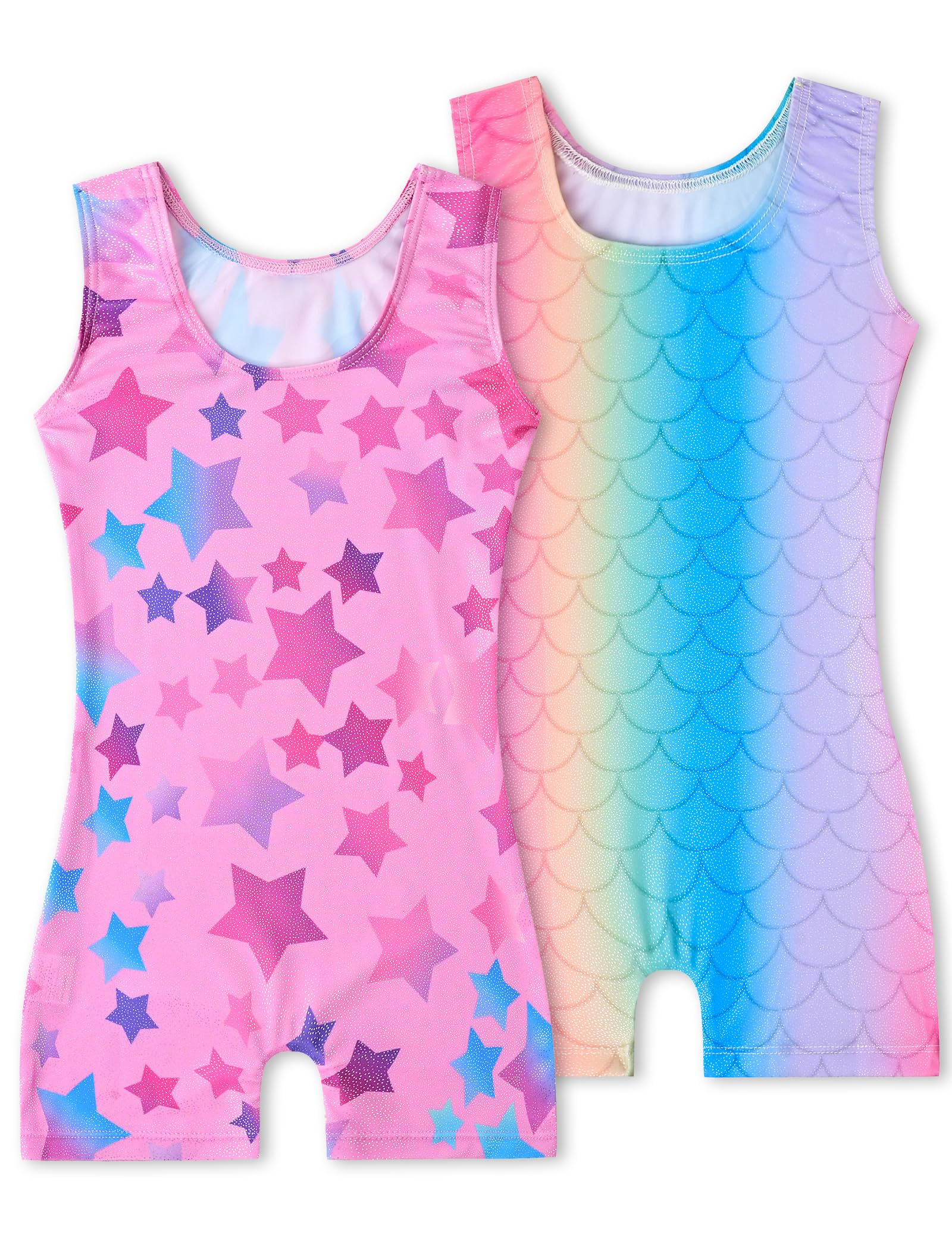 Snapklik.com : Gymnastics Leotards For Girls 2 Pack Sparkly Kids ...