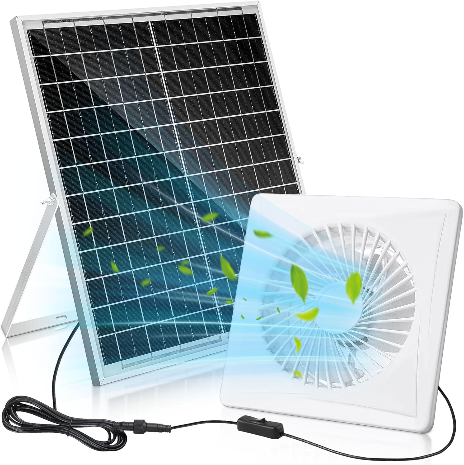 Amazon.com: Tujoe Solar Powered Fan Kit with Bracket, 20W Solar Panel ...