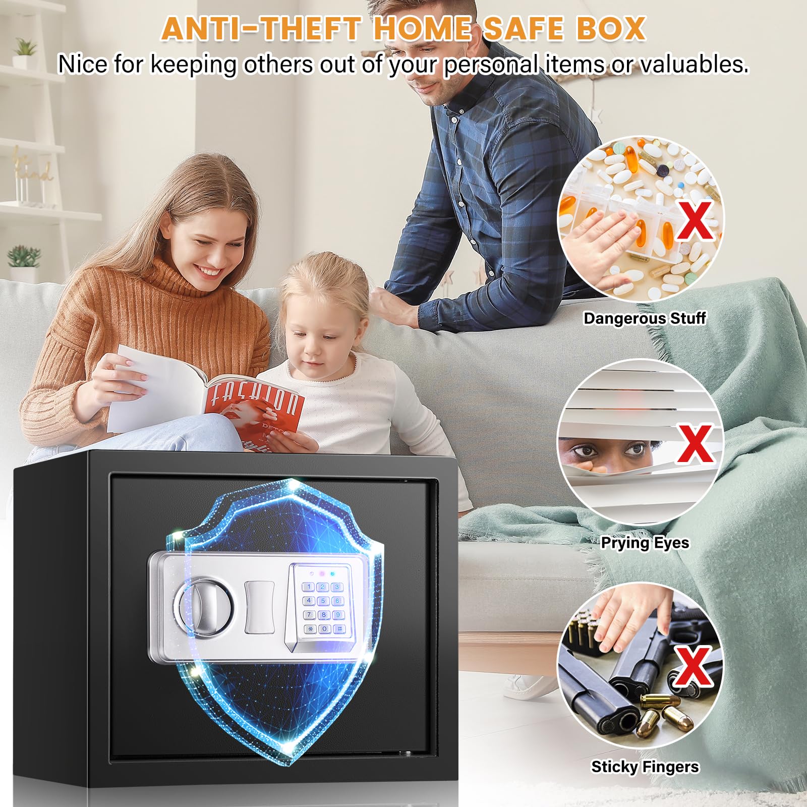 Tepafac 1.3 Cub Home Safe Fireproof Waterproof, Digital Fireproof Safe ...