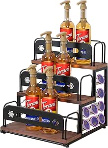Amazon.com: ATSKIM Coffee Syrup Rack Organizer with K Cup Holder, 12 ...