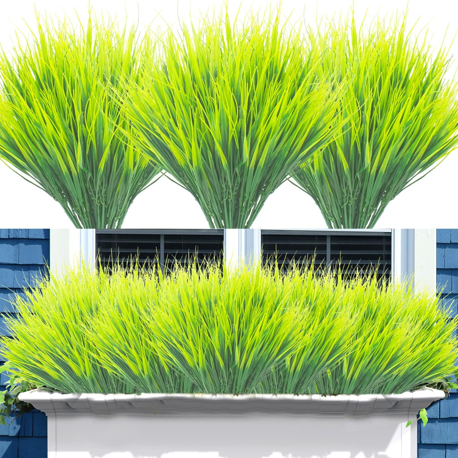 Amazon.com: MAQIHAN 10 Artificial Grass Plant Outdoors - Faux Grass ...