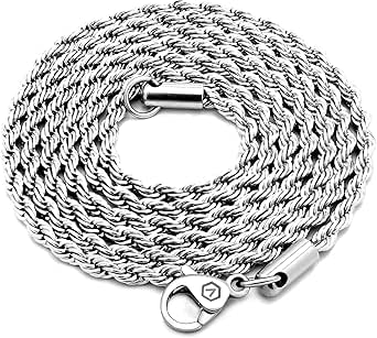 VENICEBEE® el mejor collar de eslabones de cuerda de cadena de acero ...