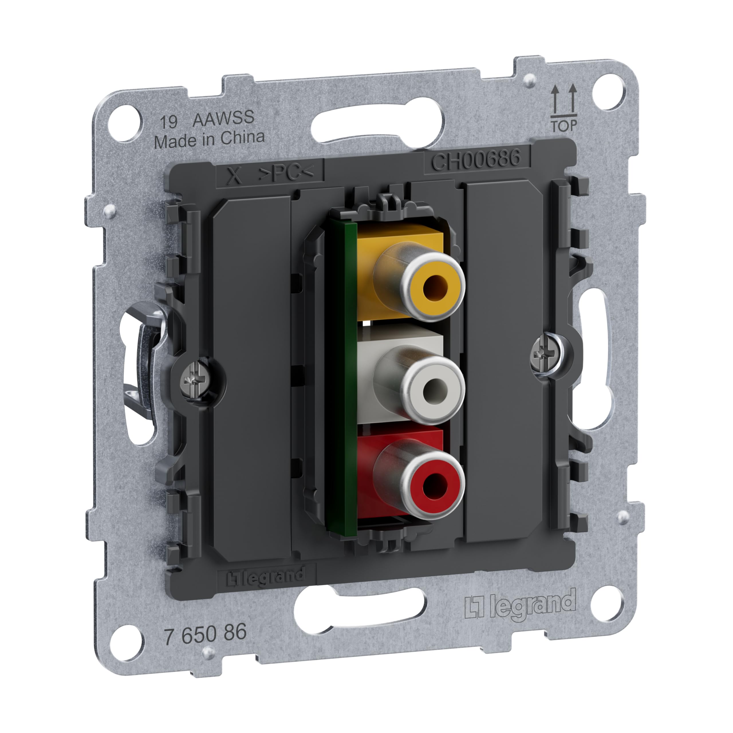 LEGRAND, SEANO RCA RCA Connection Socket, Insert, 3-Way, Screw Terminal ...