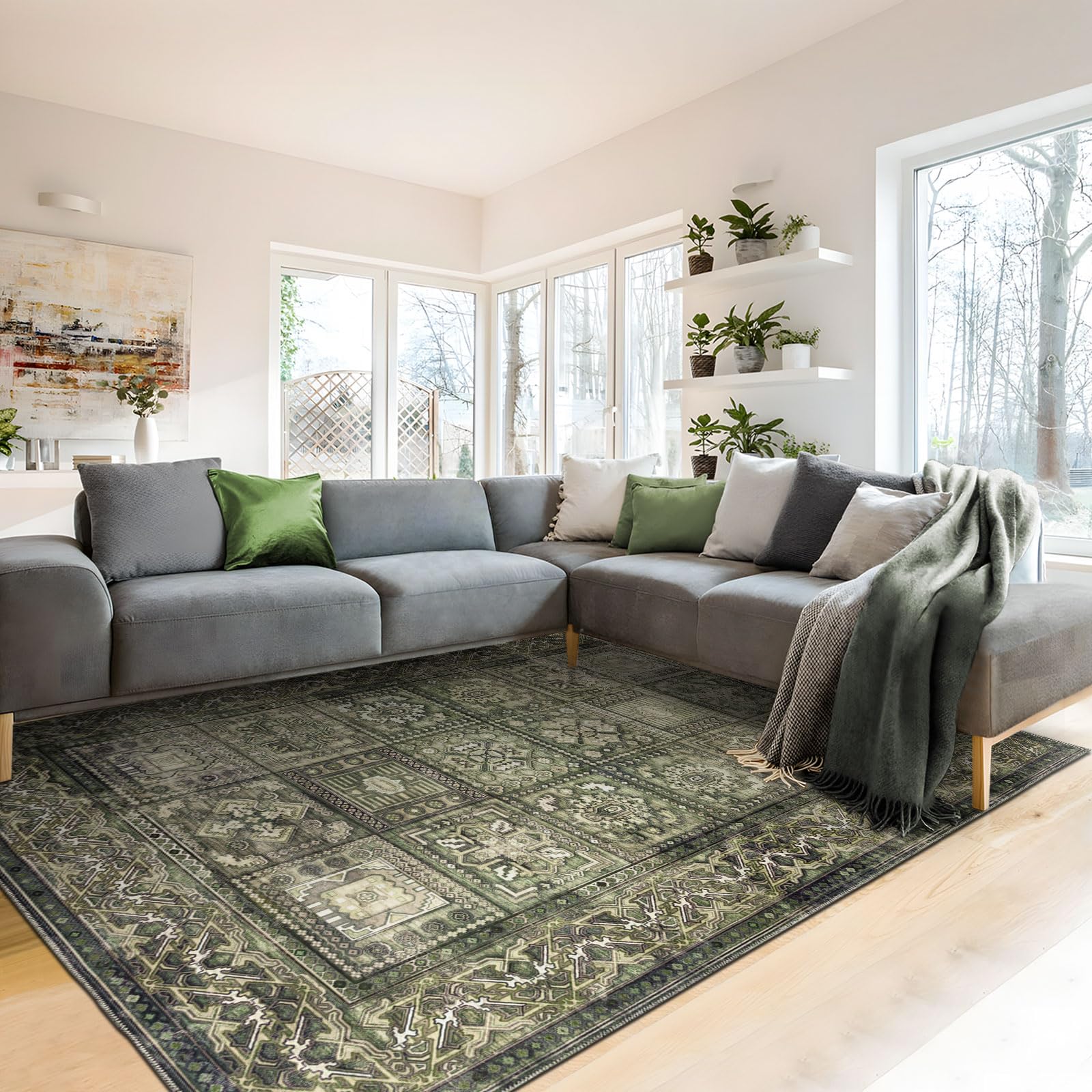 Amazon.com: DECOMALL ALYTA Washable Area Rugs, Vintage Non-Slip Carpet ...