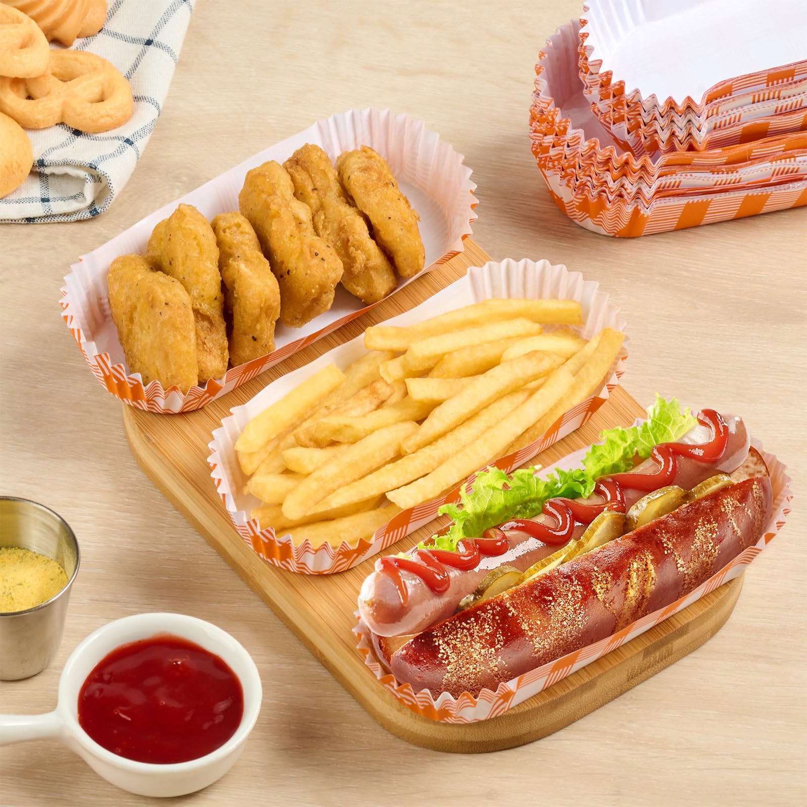 Snapklik.com : 300 Pcs Paper Hot Dog Trays, Small Disposable Hot Dog ...