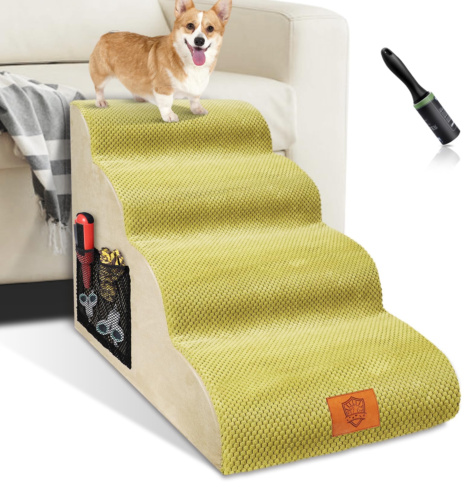 HEVOL High Density Foam Pet Steps, 4 Tiers Non-Slip Dog Stairs with ...