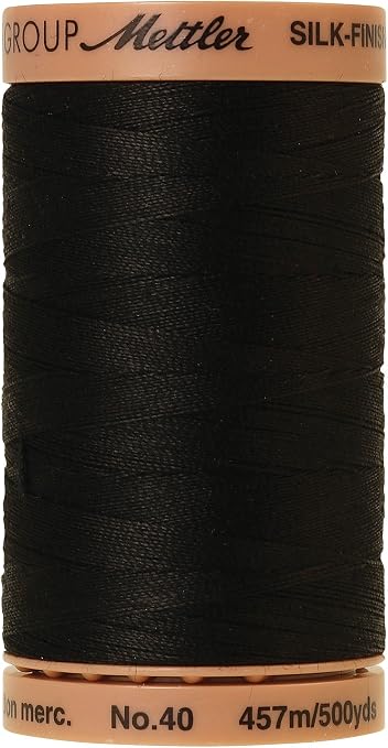 Amazon.com: Mettler Silk-Finish Solid Cotton Thread, 500 yd/475m, Black