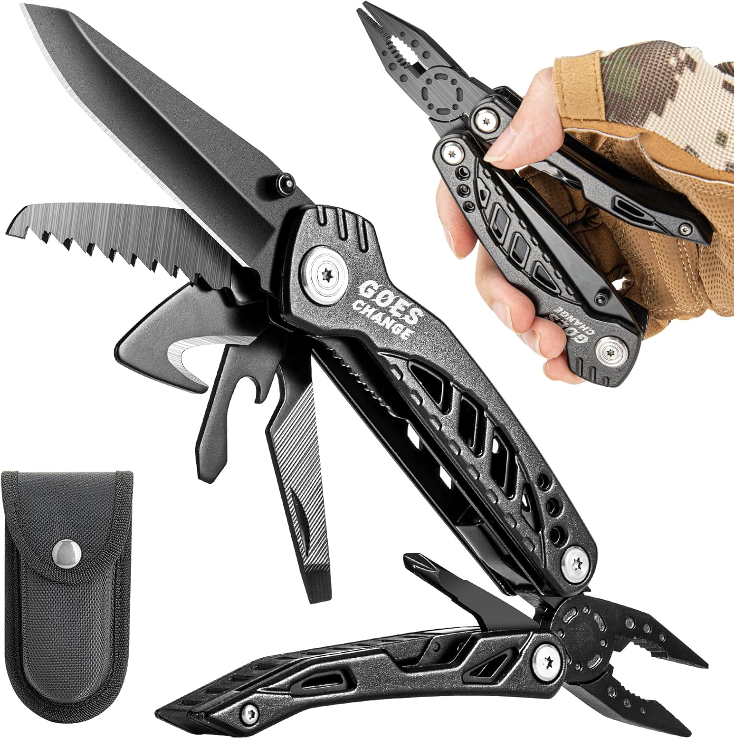 Multi-Tool Pliers with Safety Locking System and Sheath - Portable ...