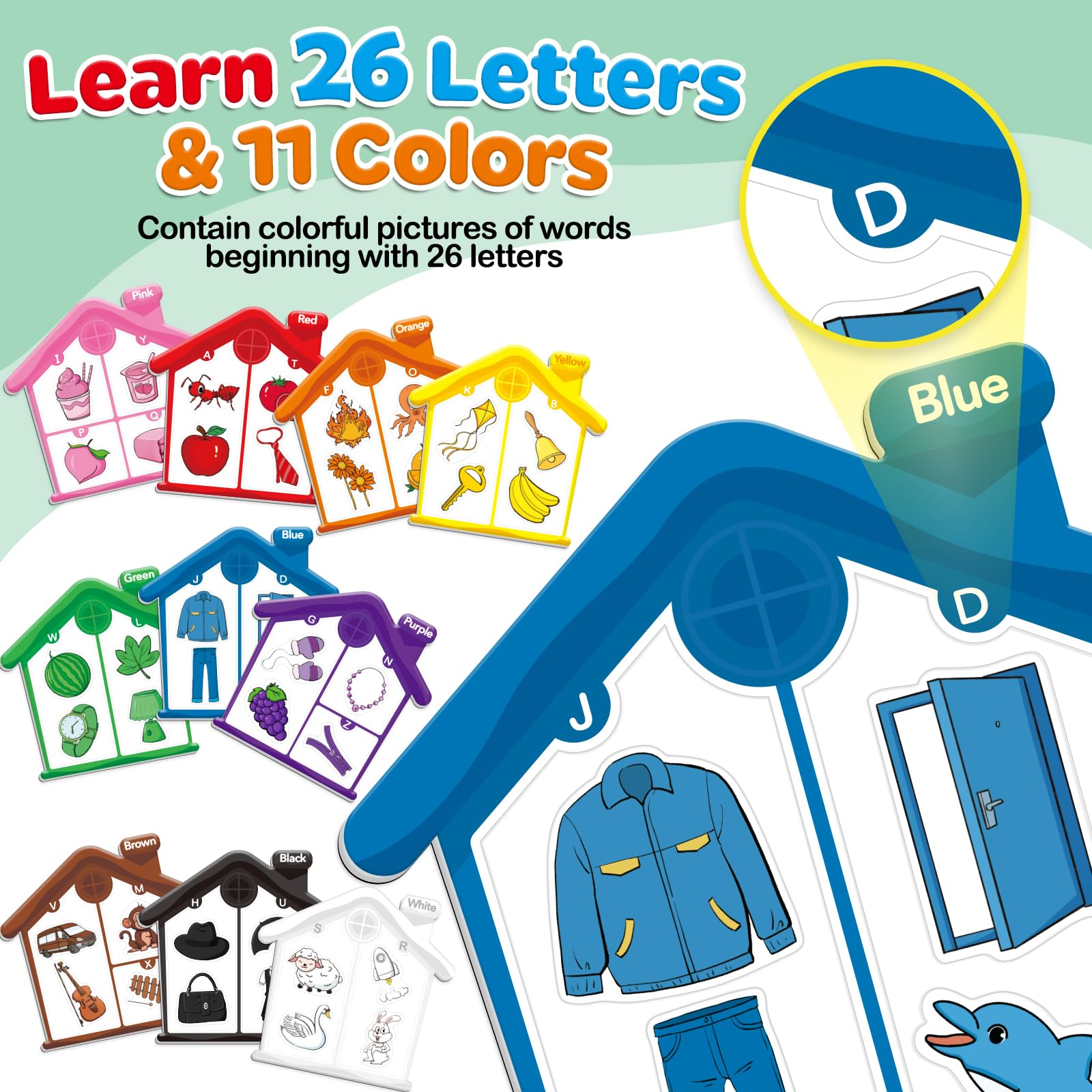 Snapklik.com : Torlam Magnetic Color Sorting Toys Alphabet Games ...