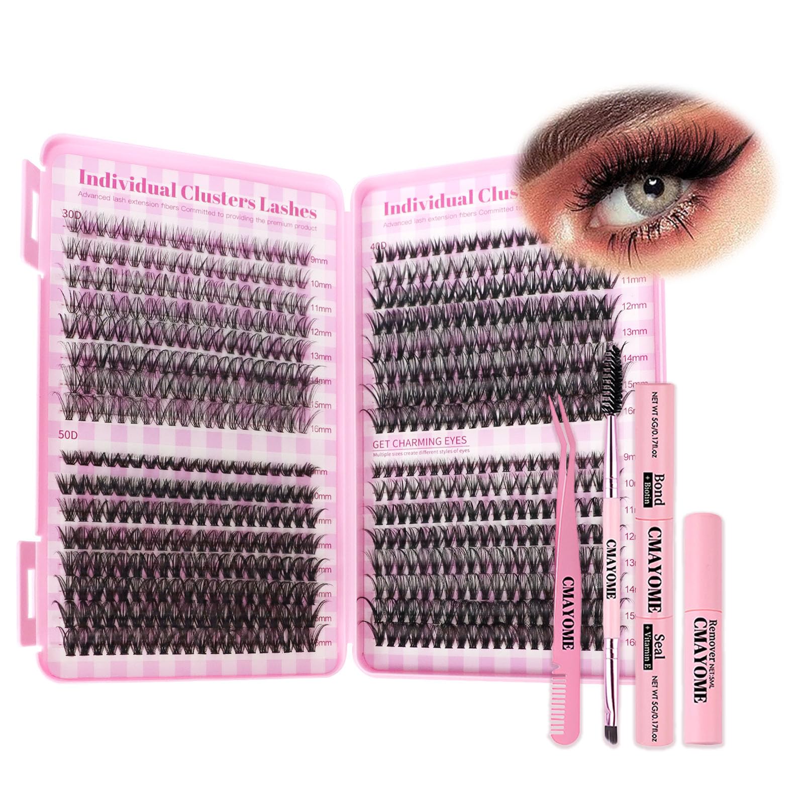 Eyelash Extension Kit 640pcs Individual Eyelashes Kit Cluster Lashes ...