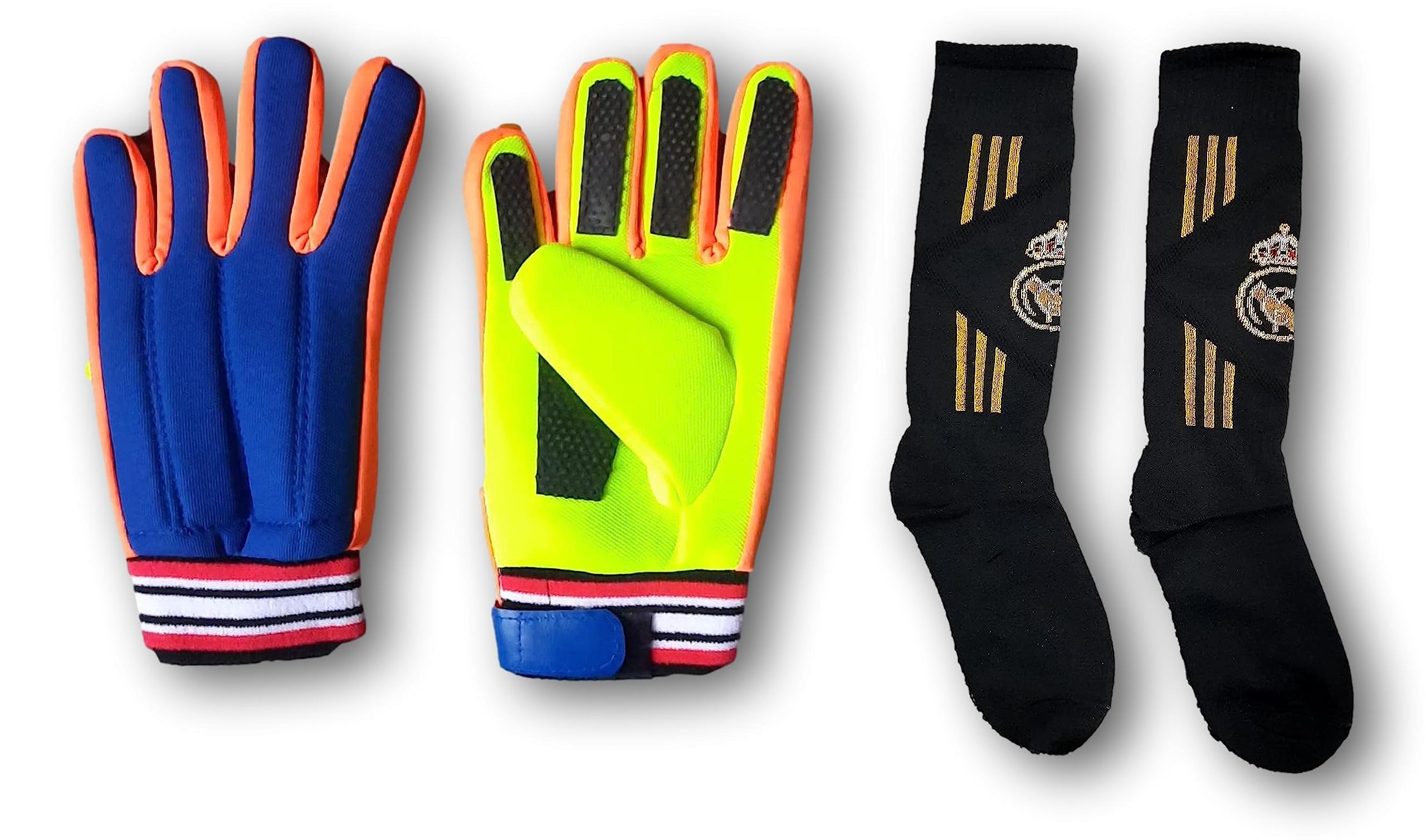 Sterling Premium Kids Football Goalkeeping Gloves and Socks Combo Set (for 8-12 Years Age Group ...