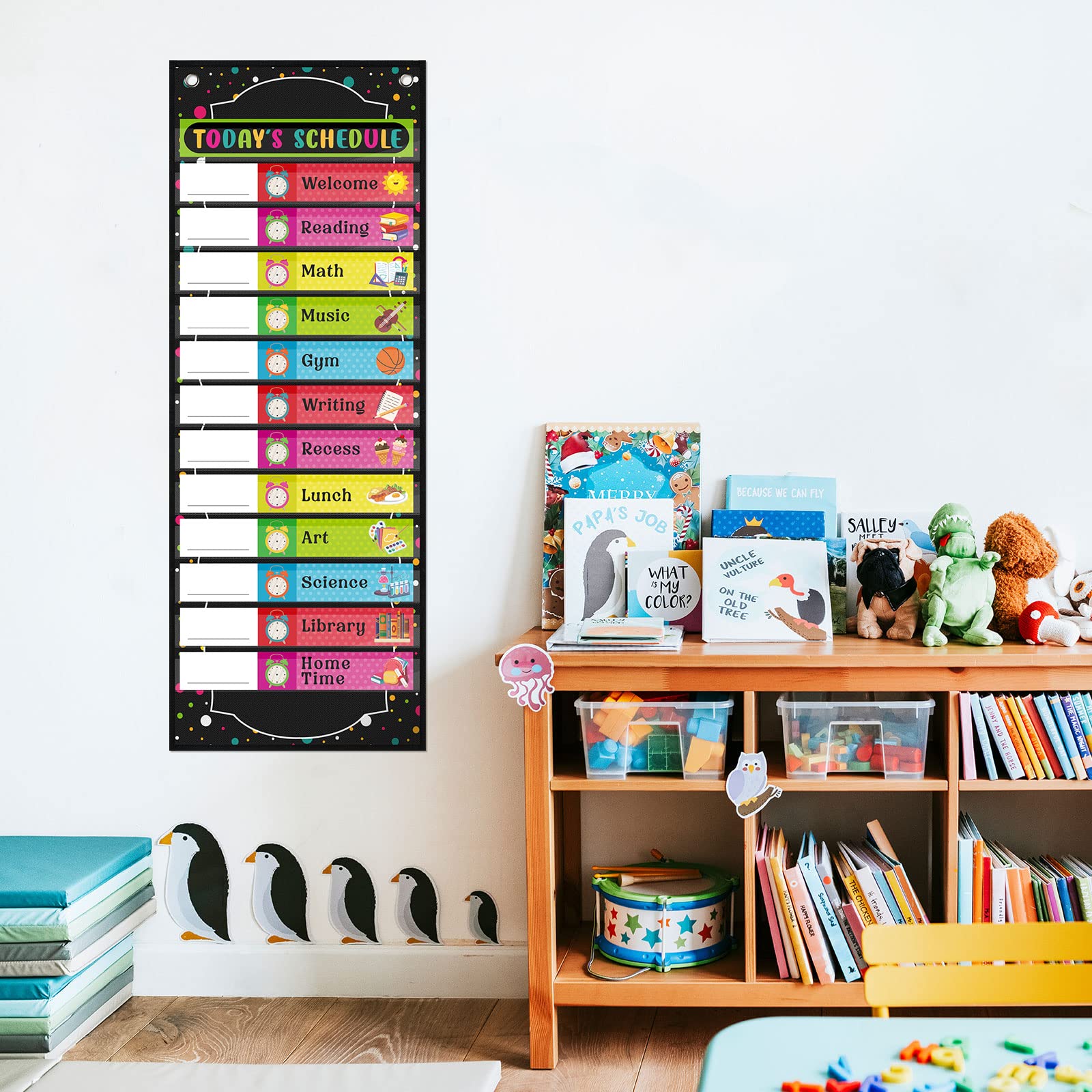 Snapklik.com : 22 Pcs Pocket Daily Schedule Chart Chalkboard Brights ...