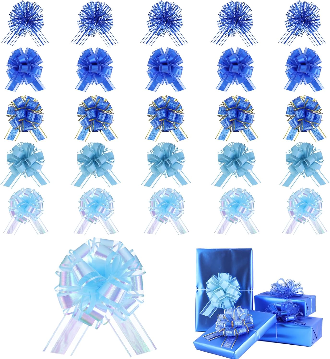 Amazon.com: FORBINBO 20 Pcs Pull Bows for Gift Wrapping,6 Inches 5 ...