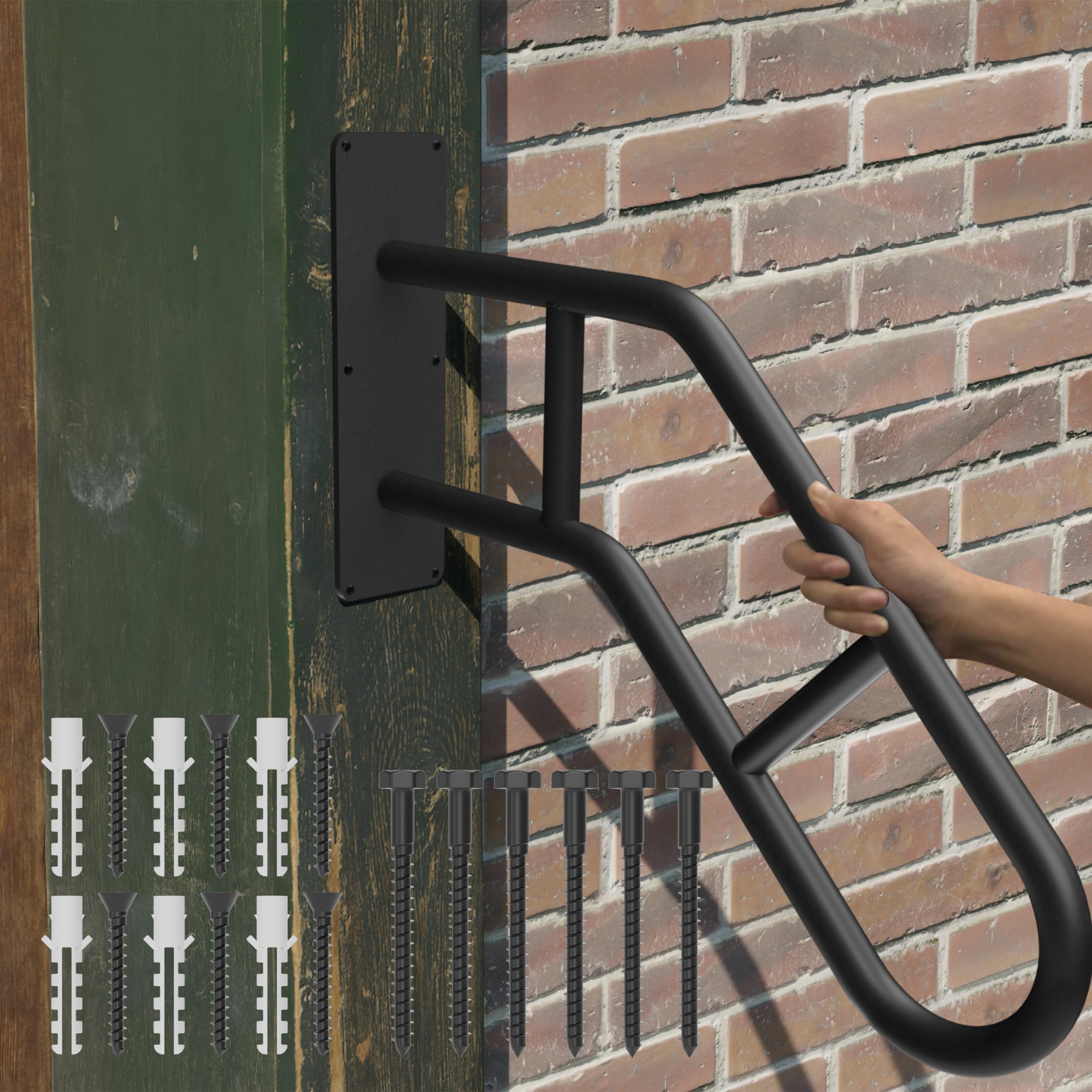 Upgraded Stair Handrails for 1-3 Steps?Wall Mount Handrail?28.7” Safety ...