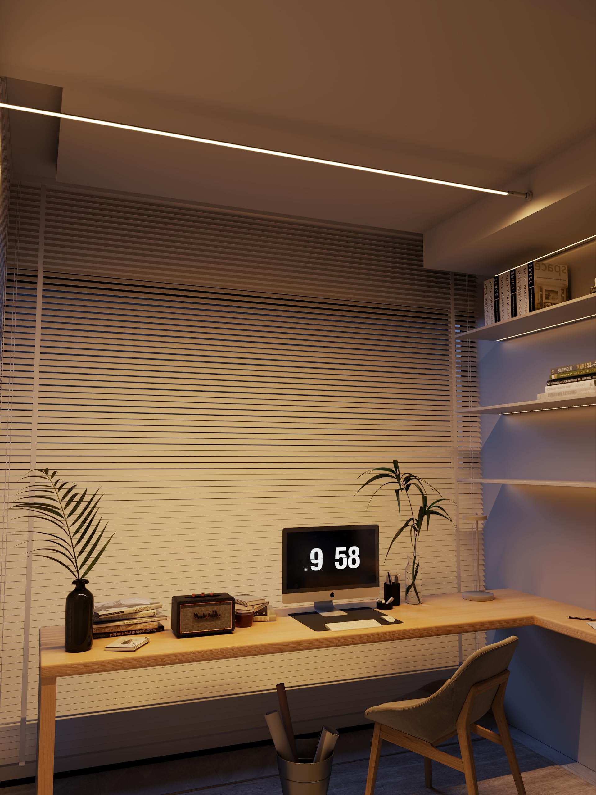 Contemporary Office Lighting Strip Modern Sky Line Minimalist LED Long
