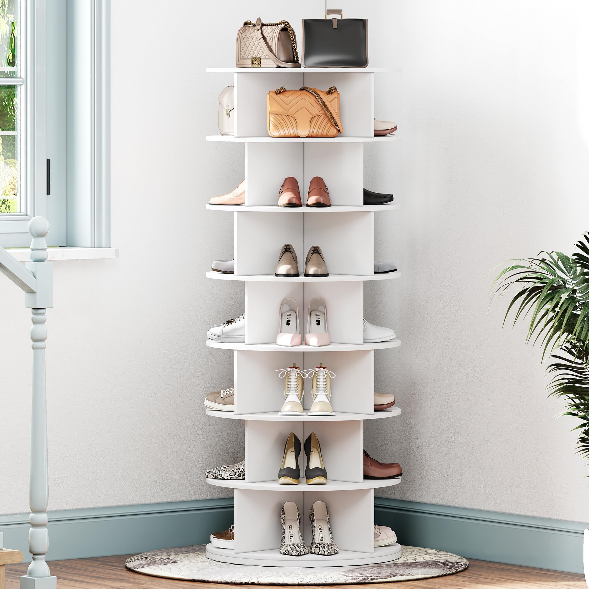 Amazon.com: Orimade 7 Tier Rotating Shoe Rack Tower, Spinning Shoe ...