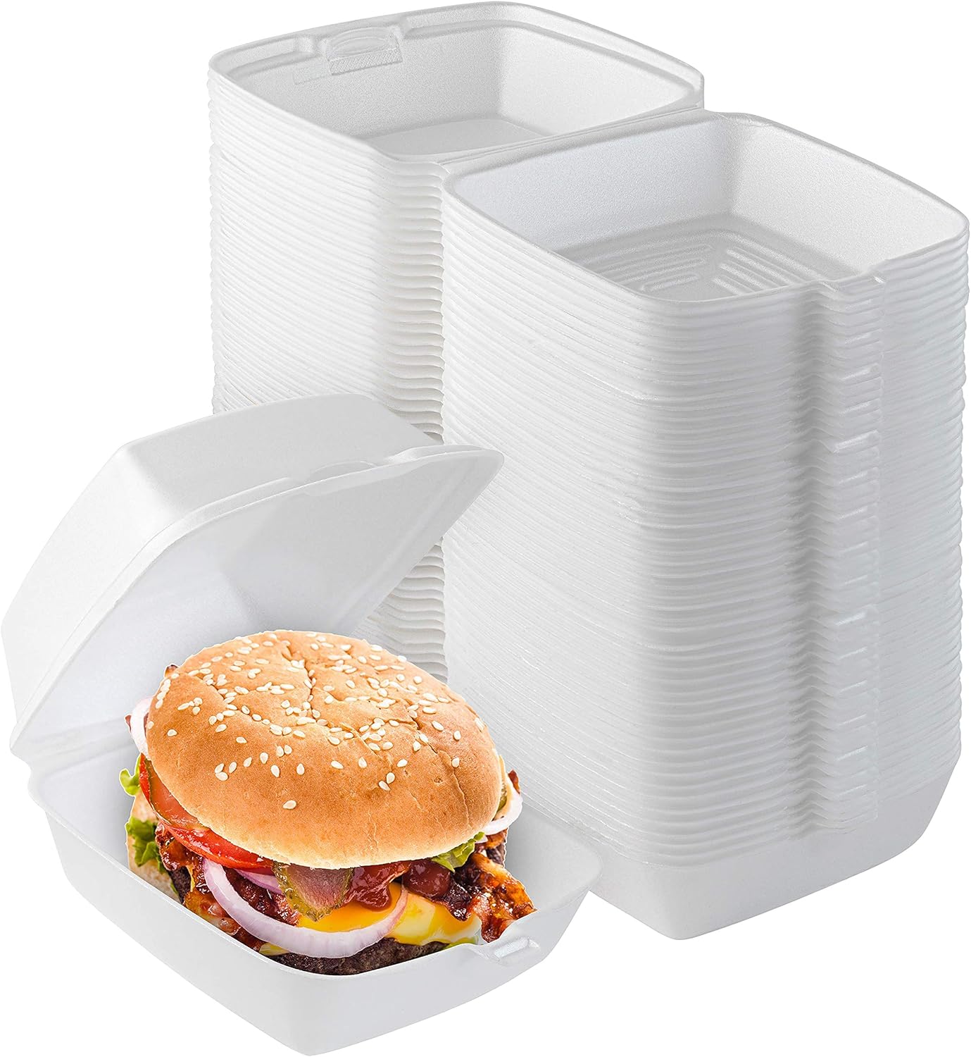 Amazon.com: Stock Your Home 6 x 6 Clamshell Takeout Box (50 Count ...