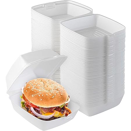 Stock Your Home 6 x 6 Clamshell Takeout Box (50 Count) - Foam ...