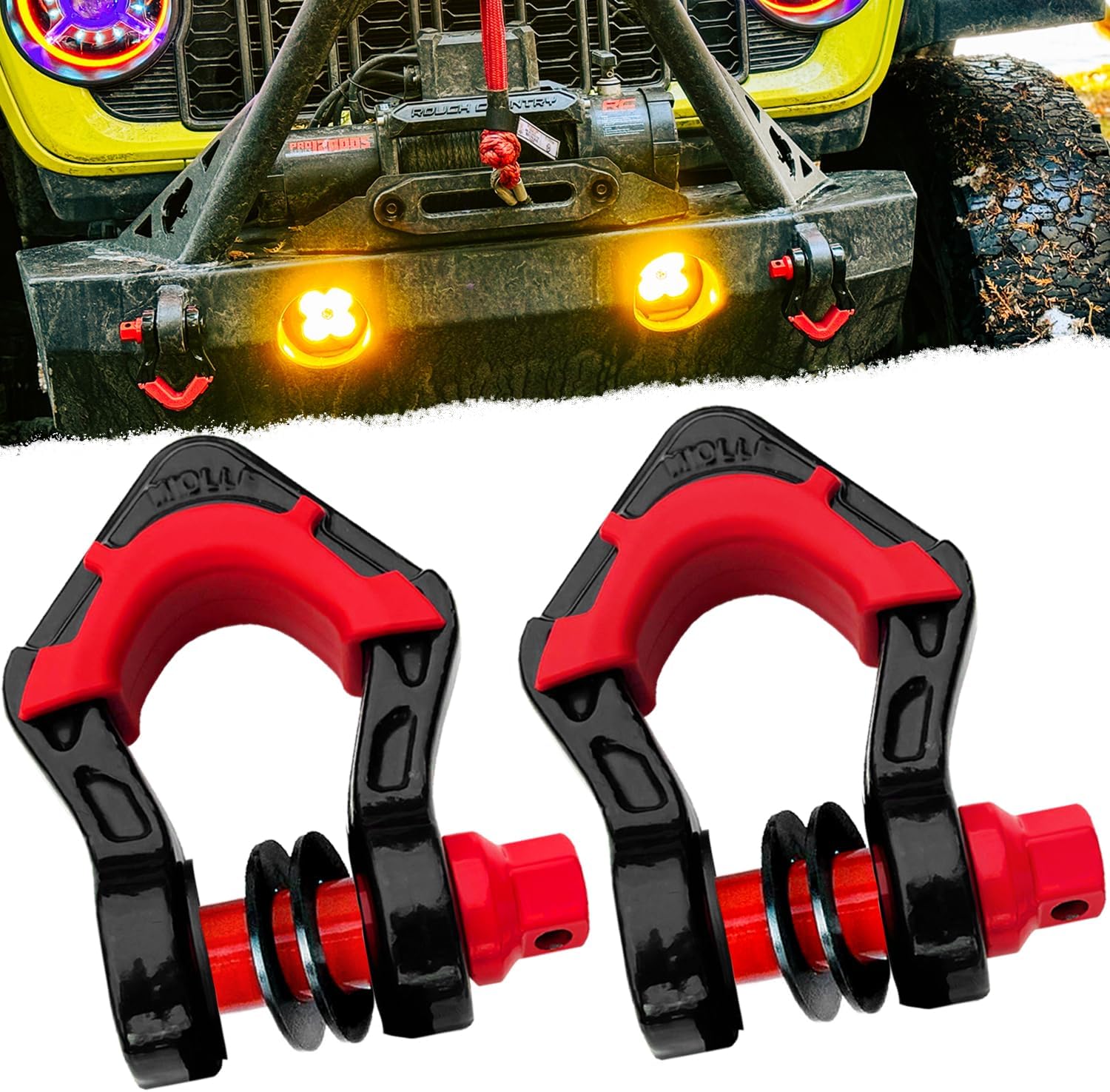 Amazon.com: GearAmerica UBER Shackles with Anti-Theft Lock - 80,000 Lbs ...