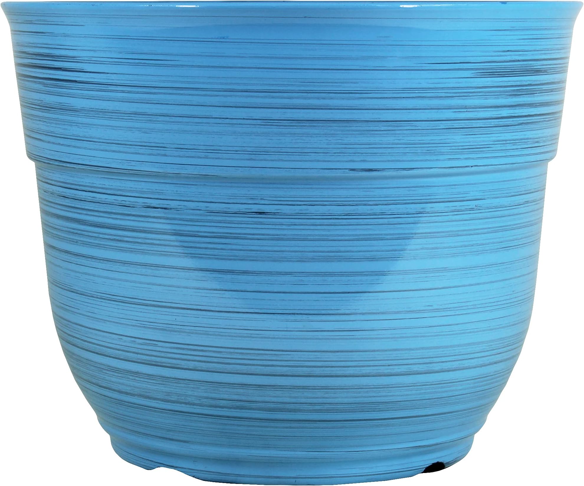 Amazon.com : The Lakeside Collection Textured Floral Planter - Blue ...