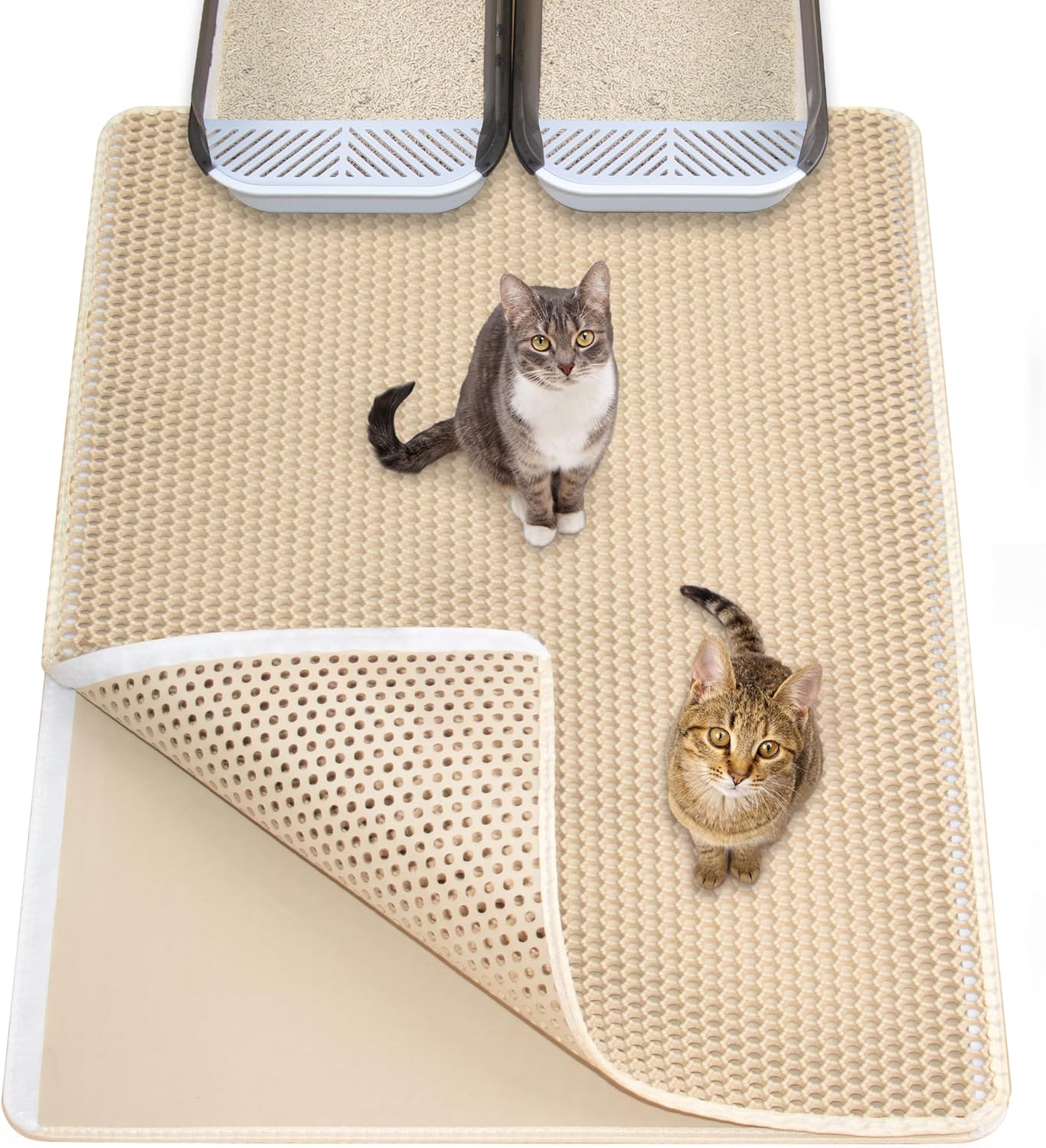Ycozy Extra Large Cat Litter Mat 90 X 60 cm Kitty Litter Trapping Mat ...