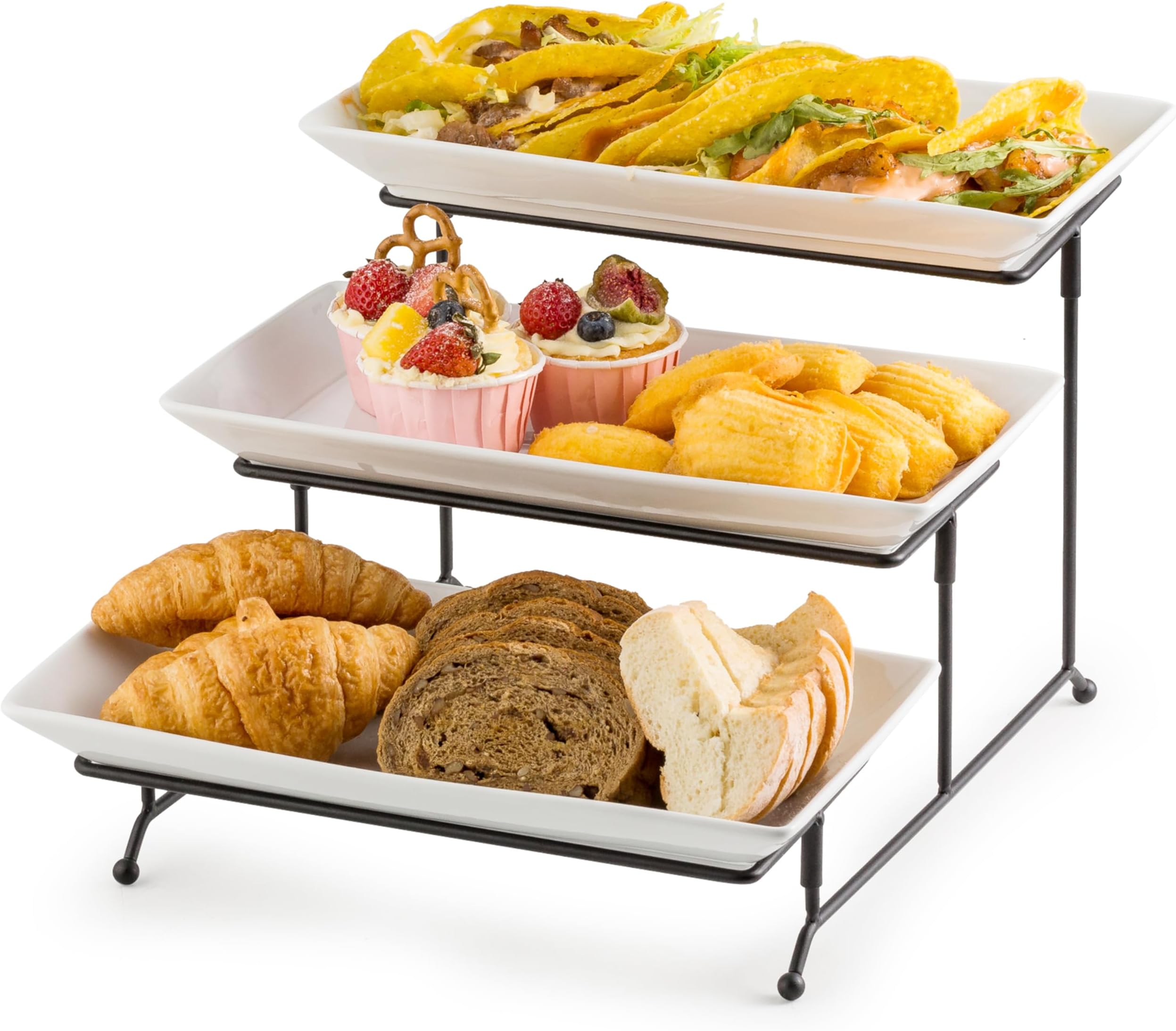 Amazon.com: Godinger Silver Art Dublin 3 Tiered Glass Buffet Serving ...