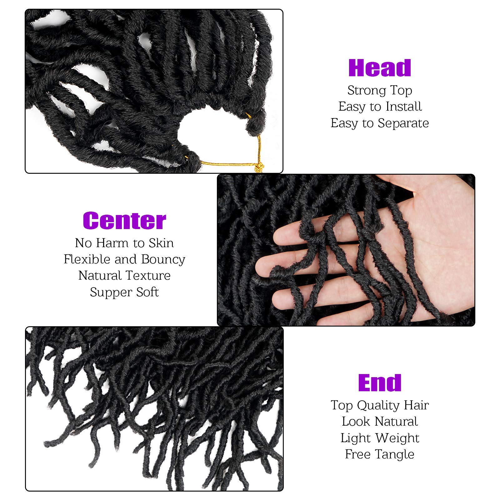 Buy Saimisu 7 Packs New Faux Locs Crochet Hair 24 inch Pre-looped ...