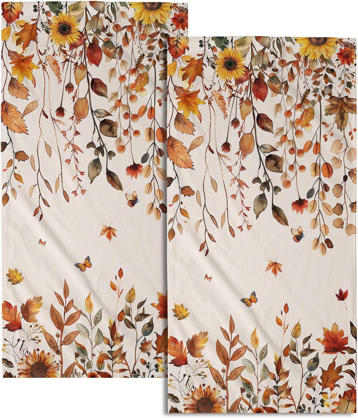 Amazon.com: Giwawa Fall Maple Leaves Hand Towels Set of 2 Autumn ...