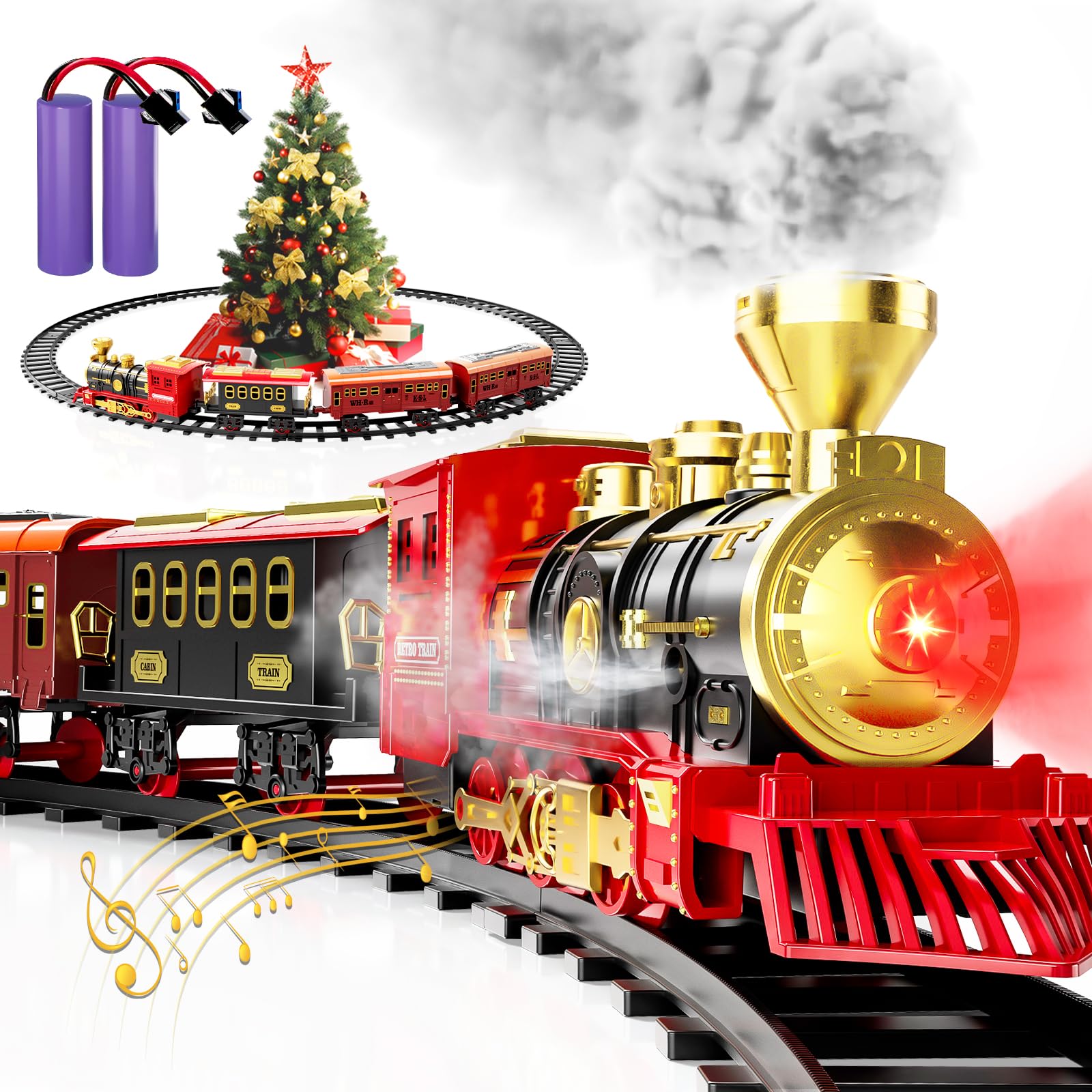 Amazon.com: PUPU PIG Train Set, Christmas Train Toys for Kids Gifts ...