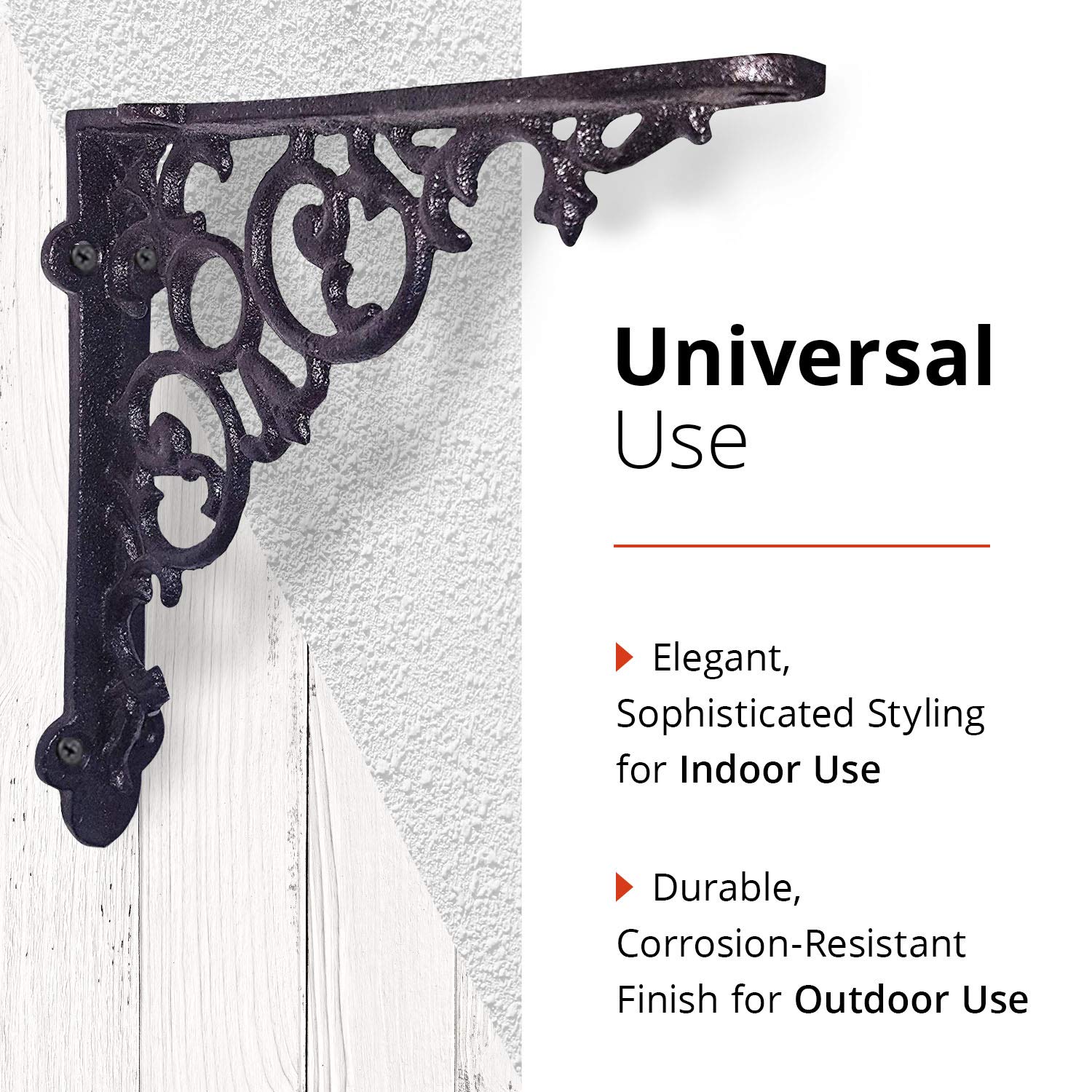 Snapklik.com : NACH Decorative Shelf Brackets, 2 Pack Of 12 X 2 X 12 ...