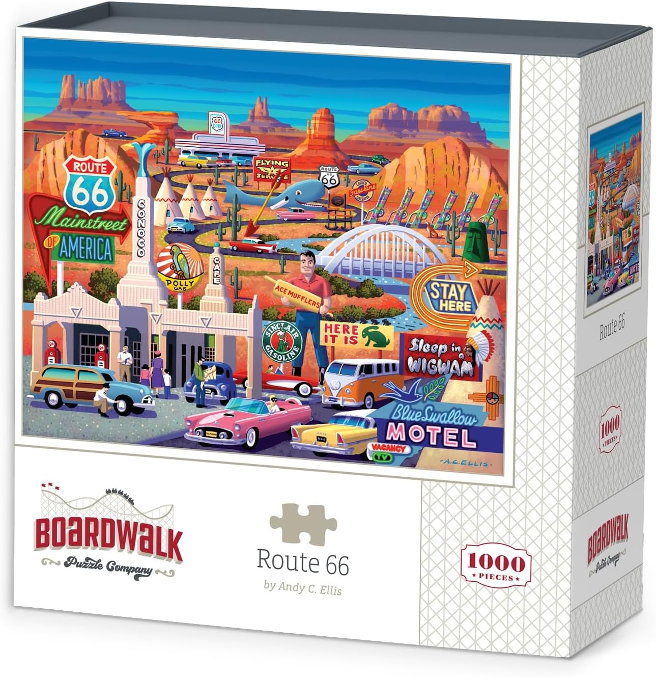 Amazon.com: Boardwalk Puzzles Route 66, 1000 Piece, Made in USA : Toys ...